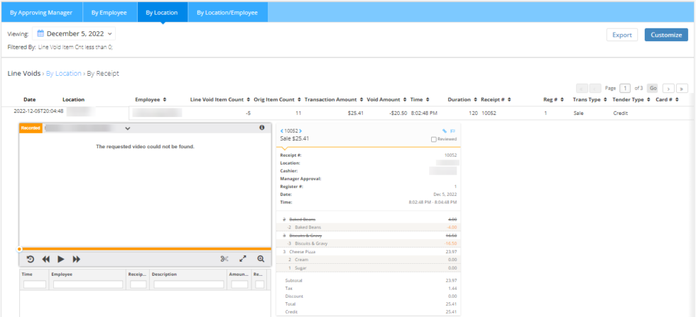Line Void Report - Envysion Learning