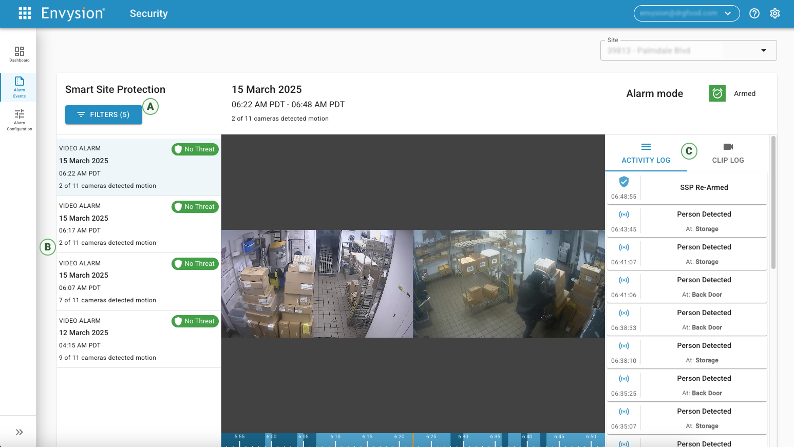 Reviewing Alarm Events - web view - Envysion Learning
